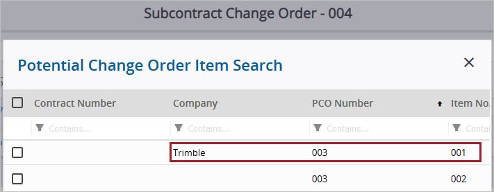 Potential change orders